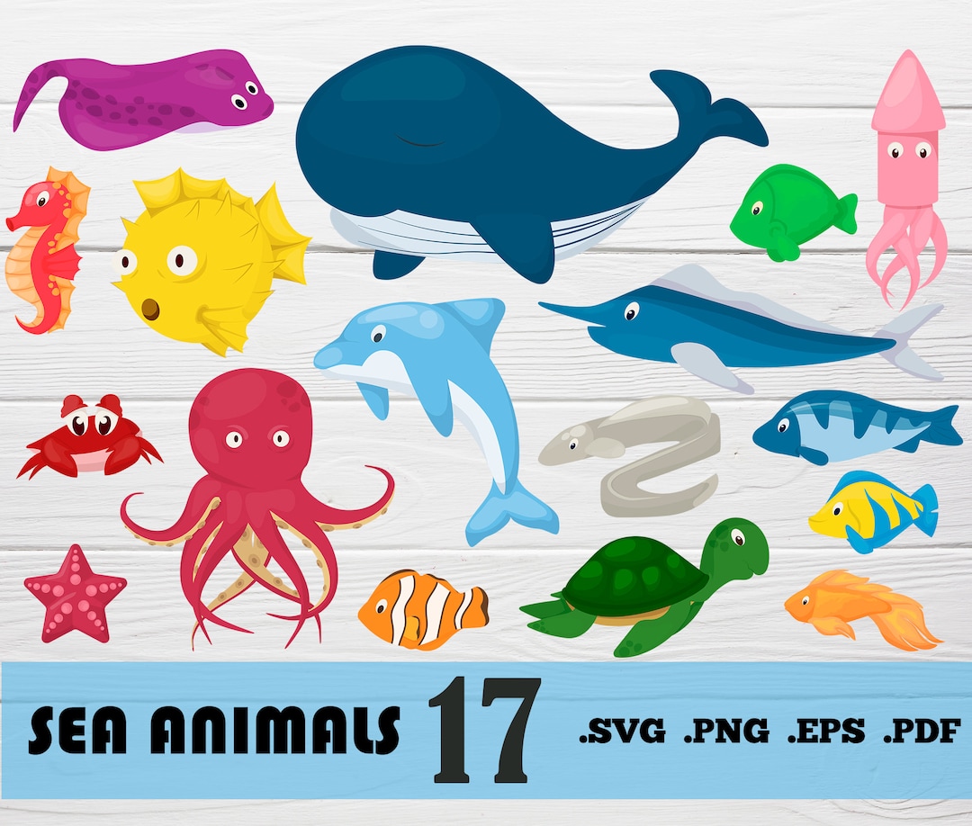 Sea Animals Svg,ocean Life Svg,ocean Creatures SVG ,sea Animals SVG ...