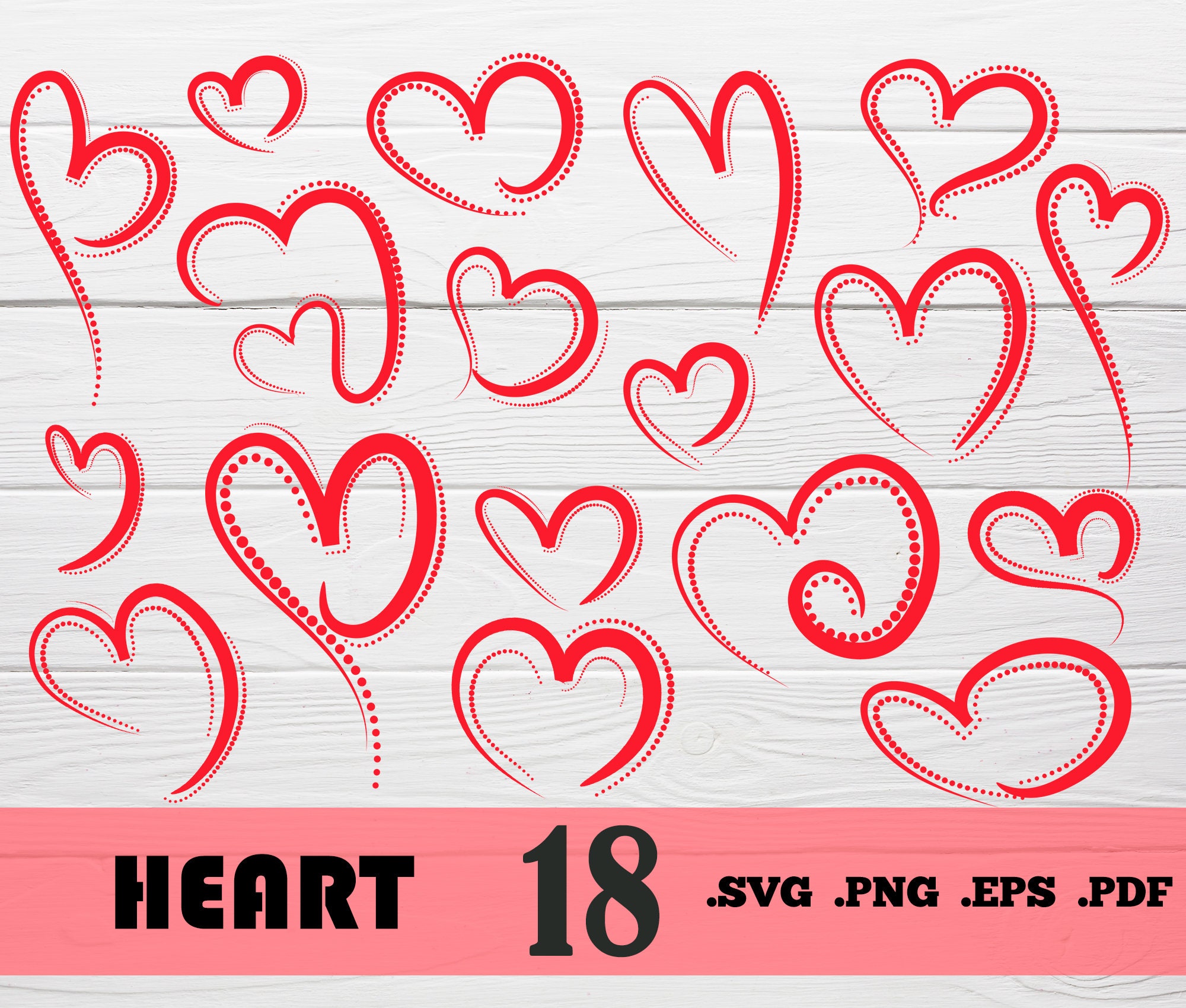 Doodle heart svg heart svghand drawnhearts svgvalentines | Etsy