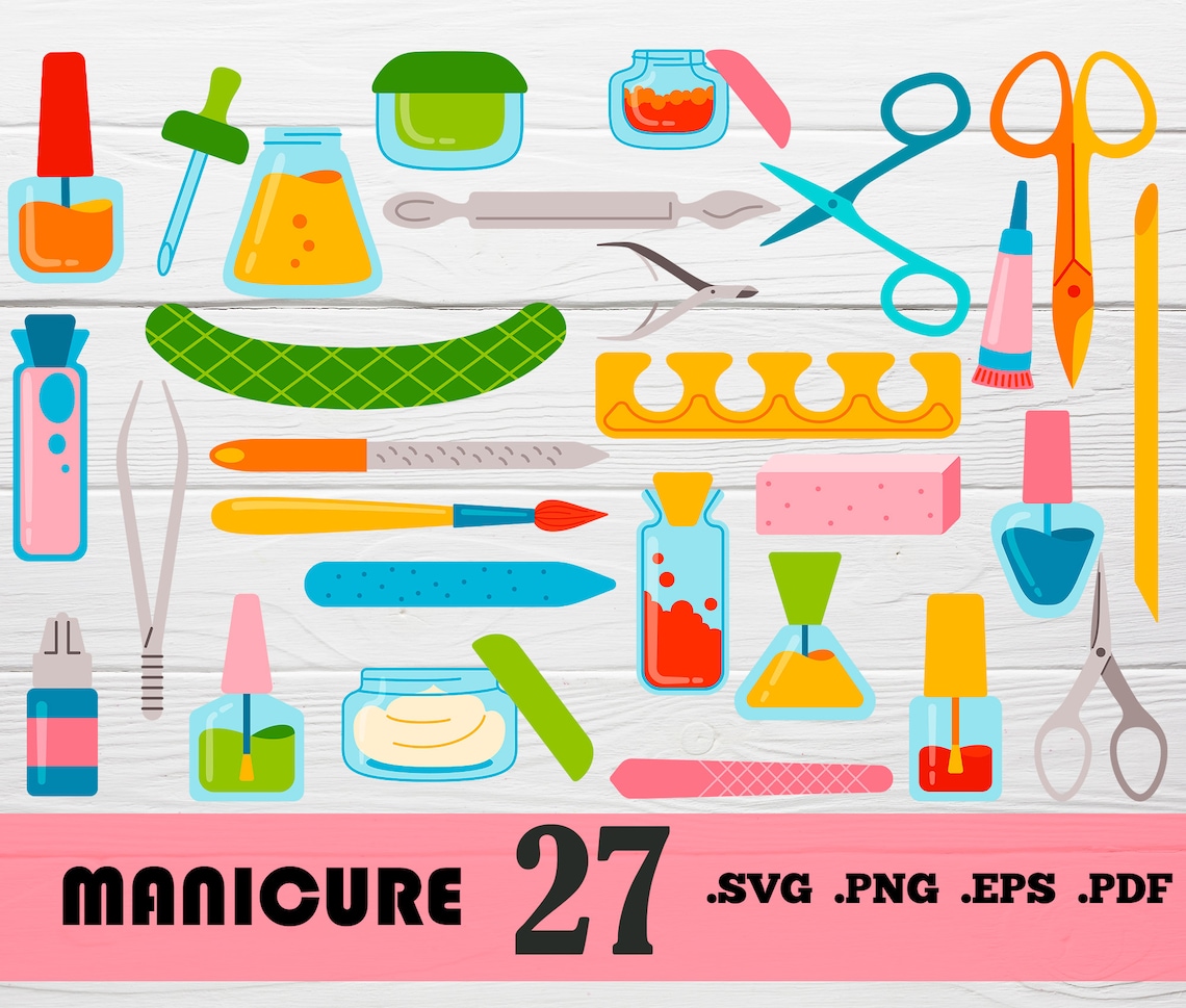 Manicure Tools Svg, Nail Manicure Clipart,beauty Industry Svg,beauty ...