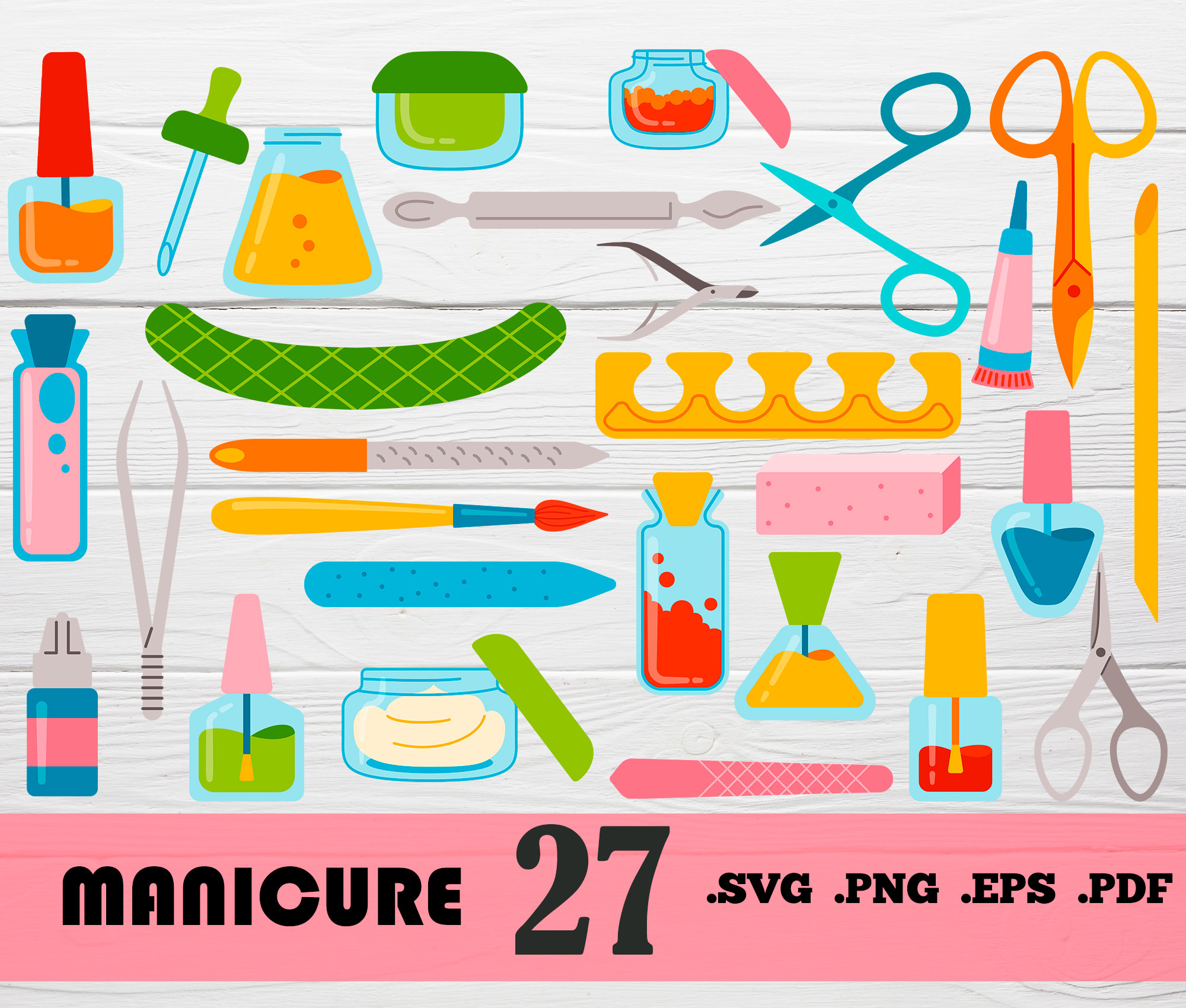 Manicure Tools Svg, Nail Manicure Clipart,beauty Industry Svg,beauty ...