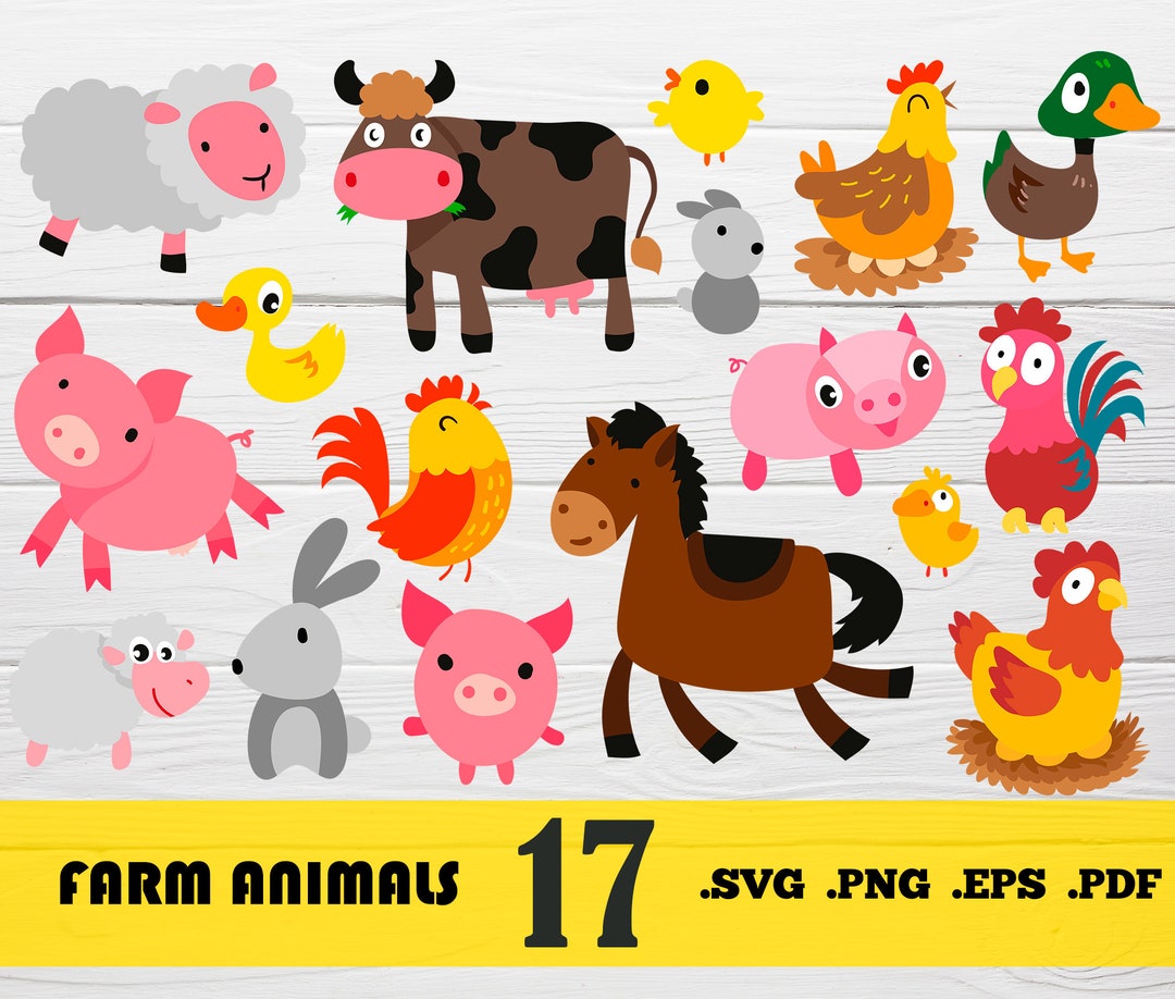 Farm Animals Svg,farm Animals Clipart, Farm Clipart, Animals Clipart ...