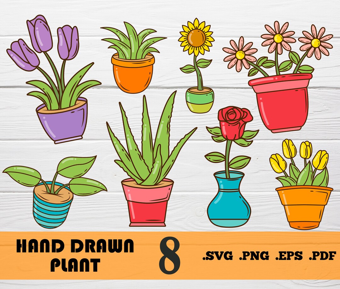 Potted Plants Clipart Collection, Potted Plants SVG Bundle, Potted ...