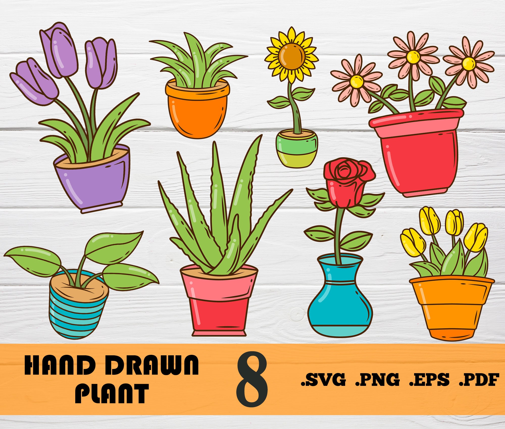 Potted Plants Clipart Collection, Potted Plants SVG Bundle, Potted ...