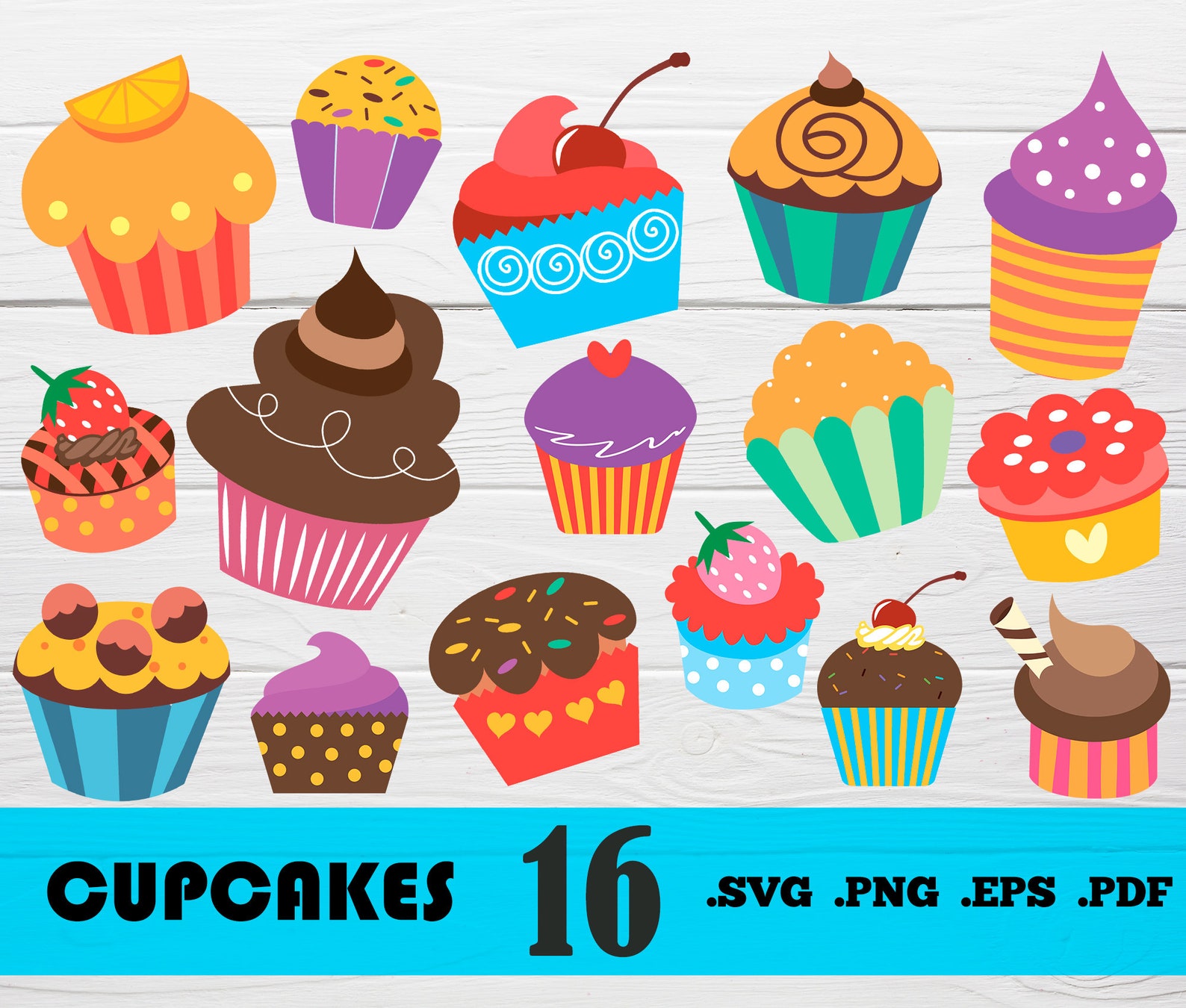 Cupcake SVG Bundle, Cupcake SVG, Cupcake Clipart, Cupcake Print File ...