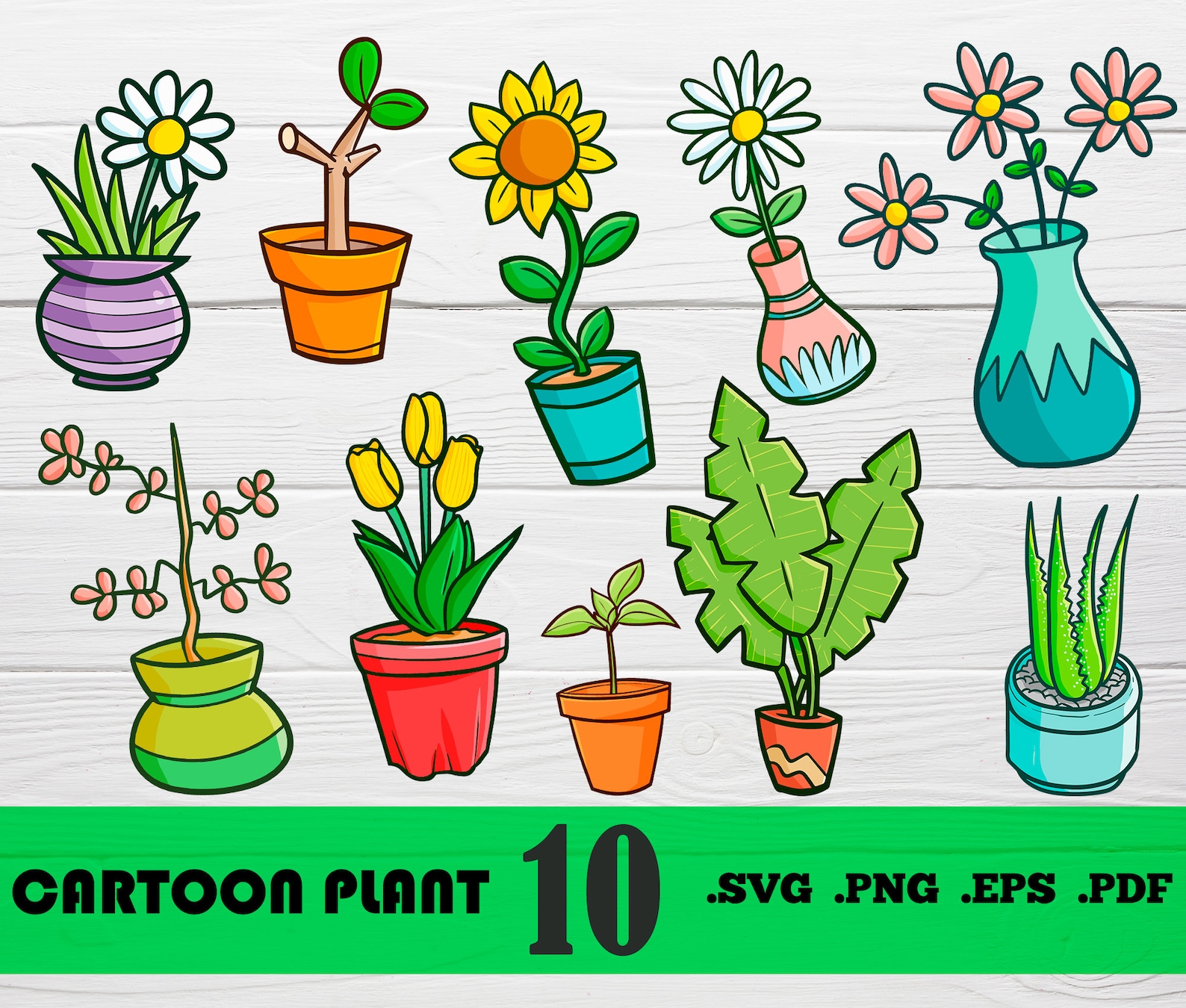Plants SVG, Potted Plants Svg, Houseplants Svg, Flower Pot Clipart ...