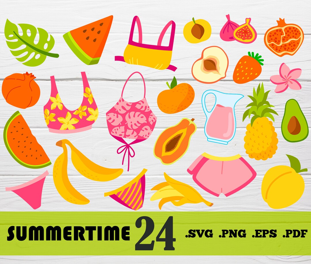 Summertime Svg,fruits Svg, Waterlemon Svg, Summer Clipart Svg, Swimsuit ...