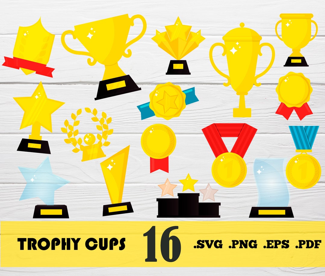 Trophy Cups Svg,trophy Cups Svg,trophy Cup Svg Bundle, Champion Trophy ...