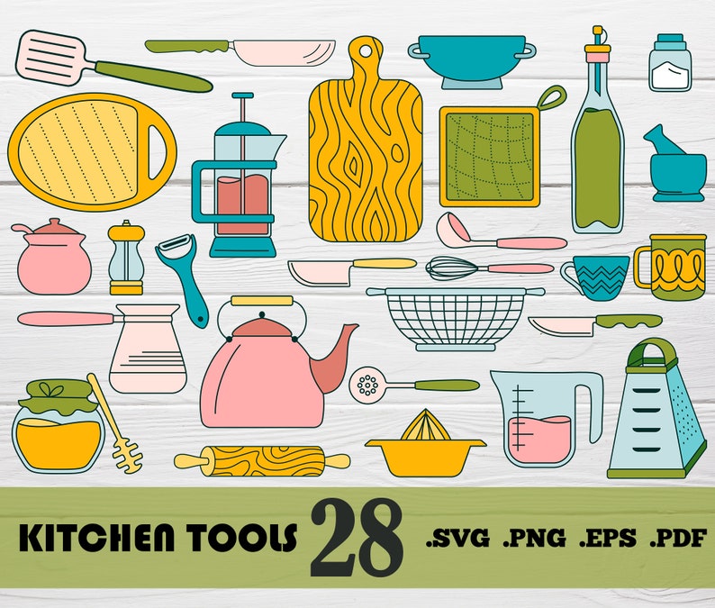 Kitchen Equipment Svg,kitchen SVG, Cooking SVG, Kitchen Clipart ...