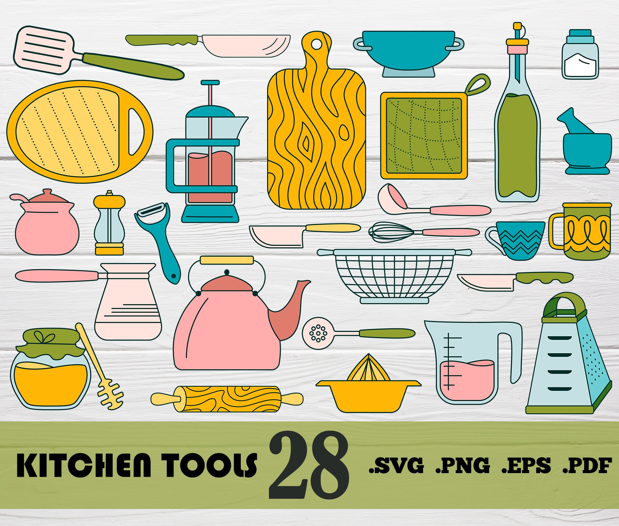 Kitchen Equipment Svg,kitchen SVG, Cooking SVG, Kitchen Clipart ...