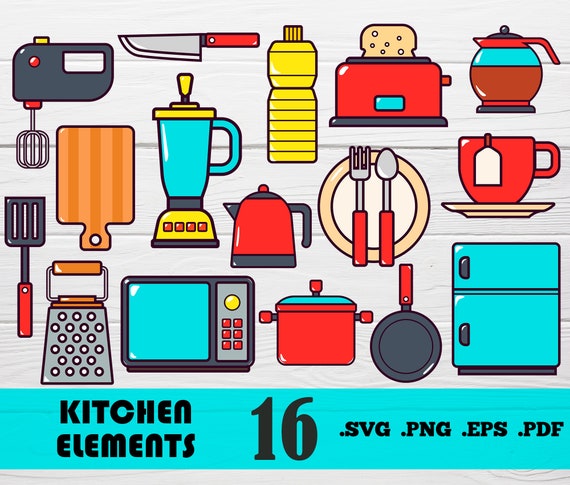 Kitchen Elements Svgkitchen SVG Cooking SVG Kitchen | Etsy