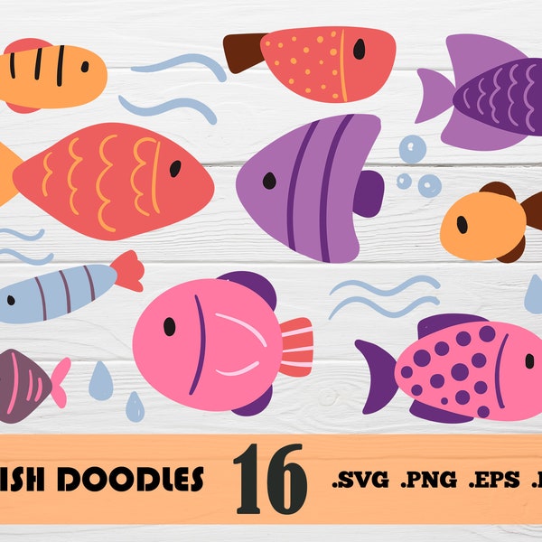 Cute Fish Svg - Etsy