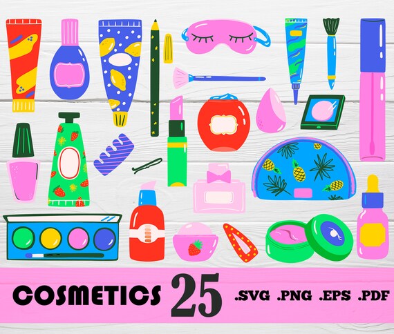 Cosmetics SVG Cosmetics PNG Cosmetics Vector Clipart Makeup - Etsy
