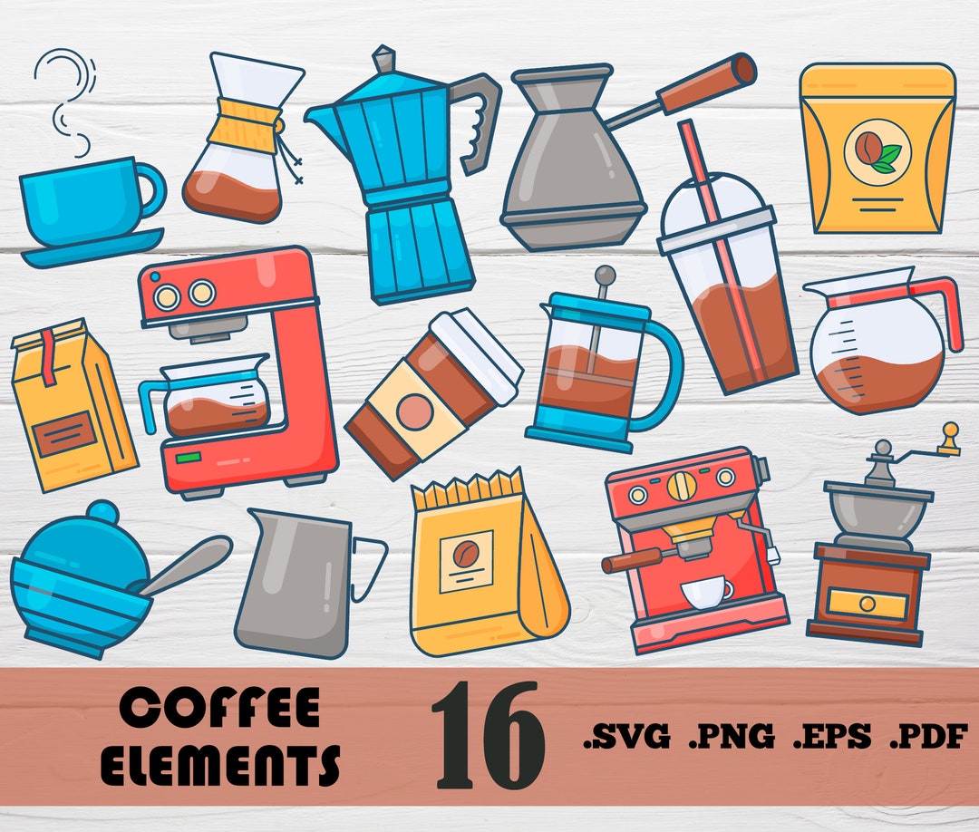 Coffe Elements Svg,coffe Collection Svg,coffee Bean Svg,coffee Cup Svg ...