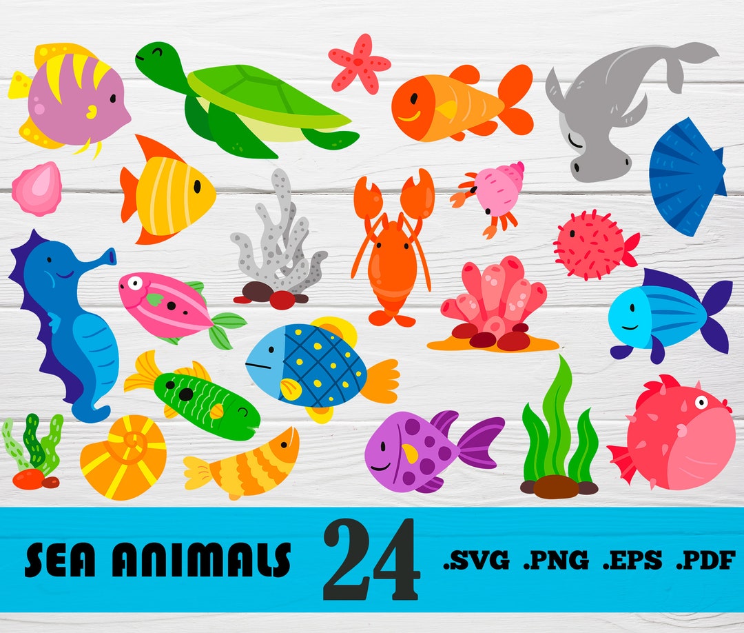 Sea Animals Svg, Sea Svg, Sea Plant Svg, Ocean Animals Svg, Fish Svg ...