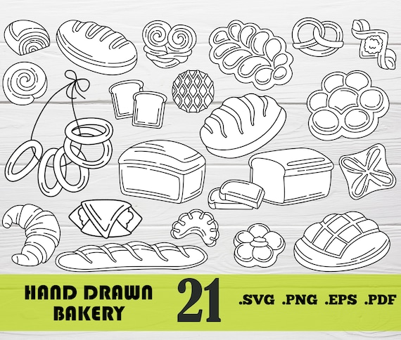 Bread Svg Bakery Elements Kitchen Svg Silhouette Bakery Svg | Etsy