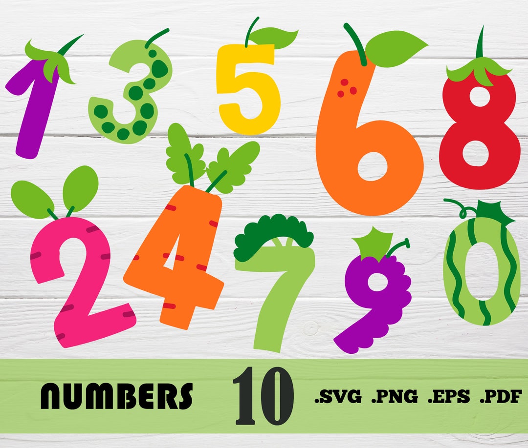 Numbers Svg, Fruit Numbers Svg, Fruits Svg,kids Numbers Svg,grape Svg ...