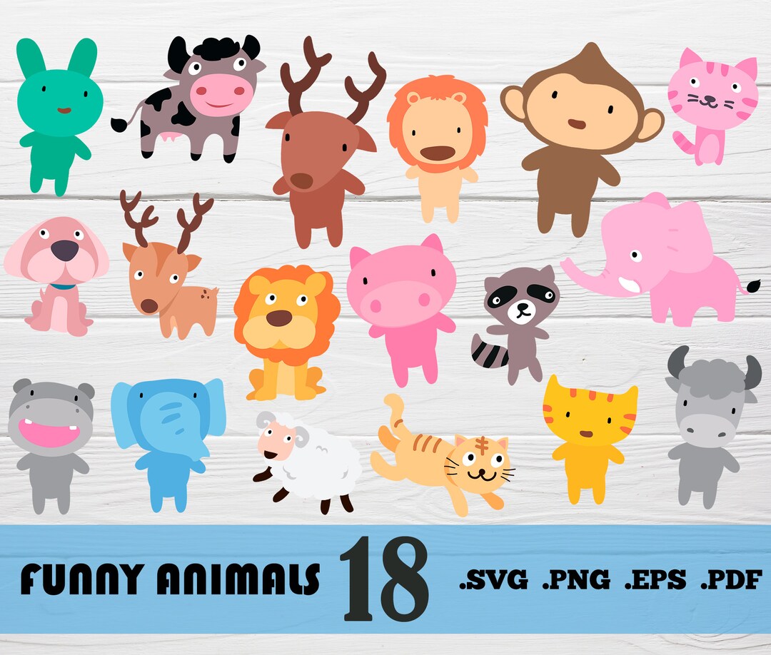 Funny Animals Svg, Animals Svg, Lion Svg, Monkey Svg, Pig Svg,cat Svg ...