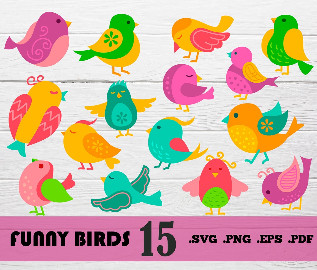 Funny Birds Svg,bird Svg Bundle, Birds Svg, Love Birds Svg, Bird File ...