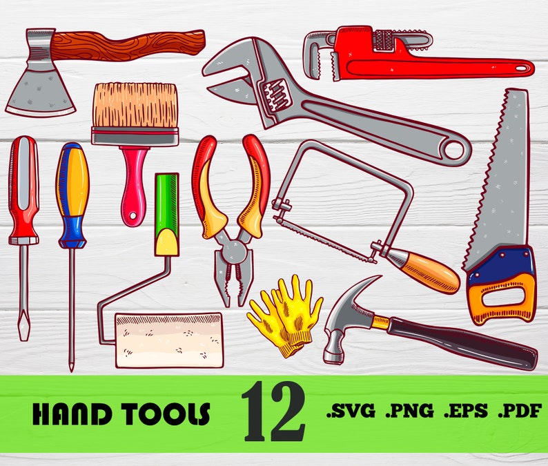 Hand Tools Svg, Hand Tool Set, Collection of Equipment for Repair SVG ...