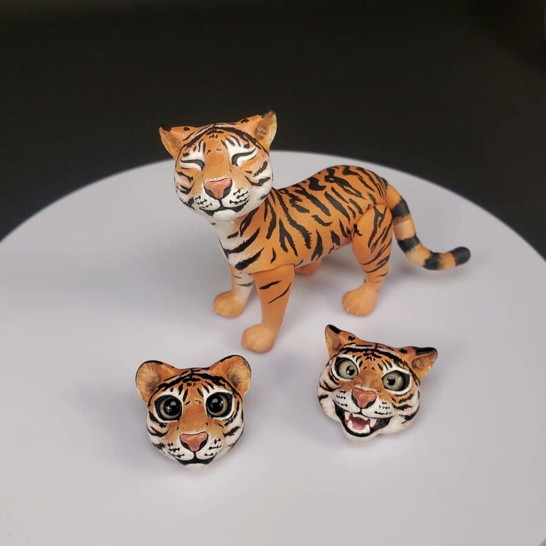 BJD, Custom, Resin Portrait From Photo Figurine, Tiger Gift, Cat Lover ...