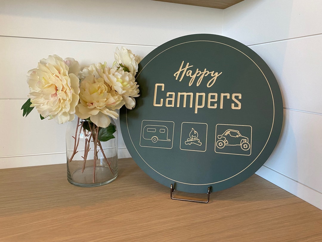 Happy Camper, Camping Sign, Rv Sign, Utv Sign, Outdoorsy Decor, Camping ...