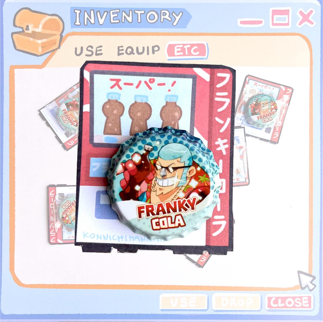 Franky Cola Bottle Cap Pin - Etsy
