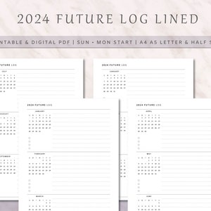 Printable Yearly Goal Planner A4, A5, Letter, Half Letter Year-long ...
