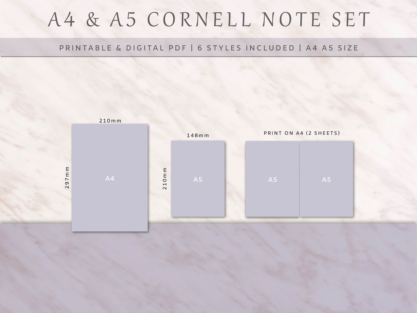Ink Friendly Printable Cornell Note Kit Lecture Note Taking for School ...