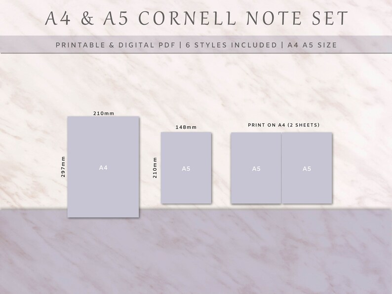 Ink Friendly Printable Cornell Note Kit Lecture Note Taking for School ...