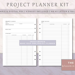 Printable & Digital Project Planner | Project Management PDF A4 A5 ...