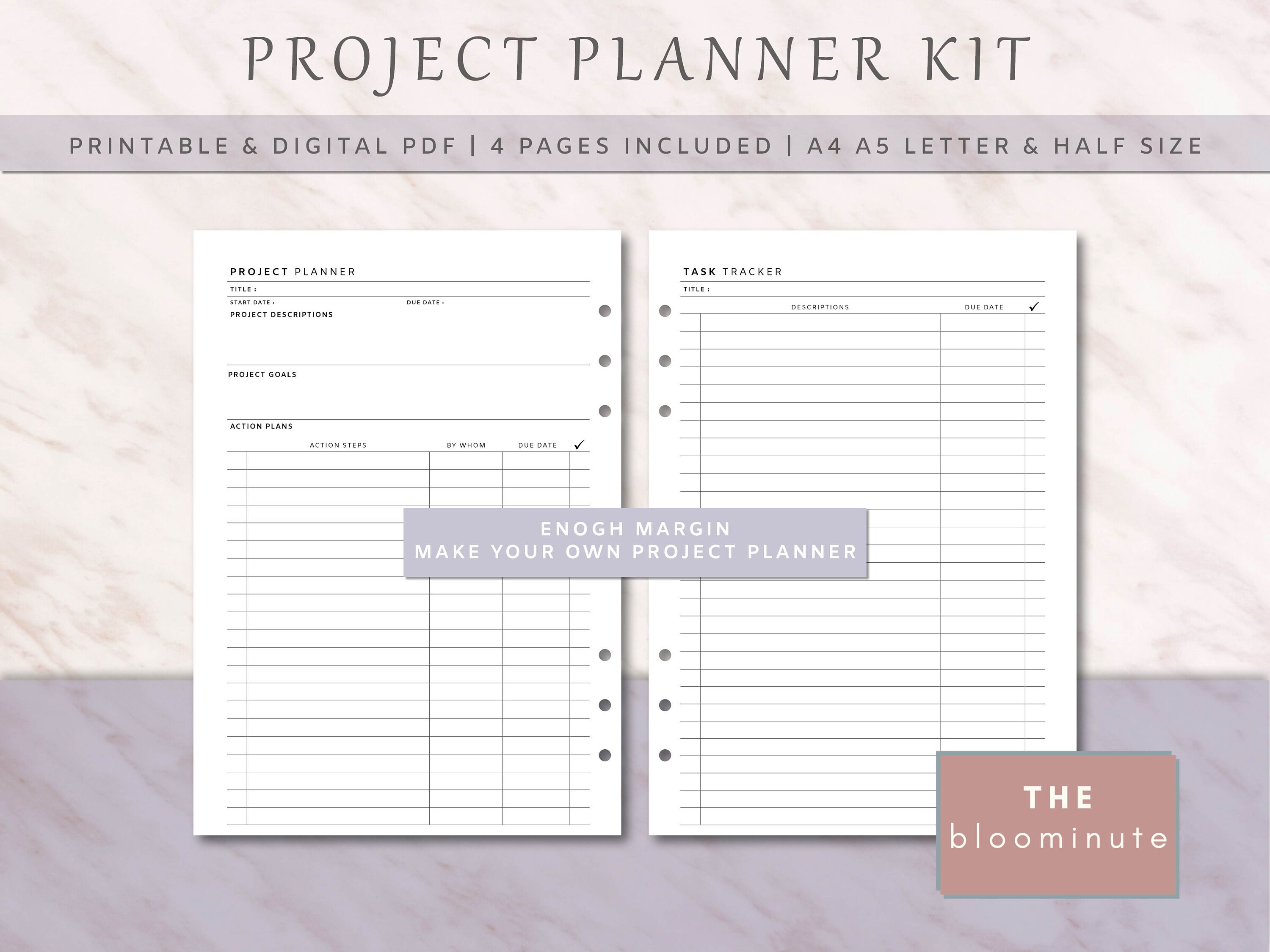 Printable & Digital Project Planner | Project Management PDF A4 A5 ...
