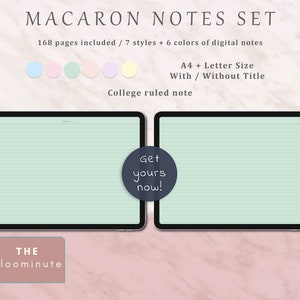 168 Horizontal Soft Color Digital Note Taking Template, Dot, Grid ...