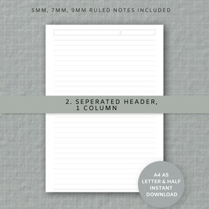 Study Lined Note Taking Papers Printable Lined Note Bundle | Etsy