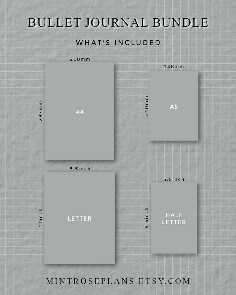 4-in-1 Bullet Journal Bundle Yearly Monthly Weekly Daily | Etsy