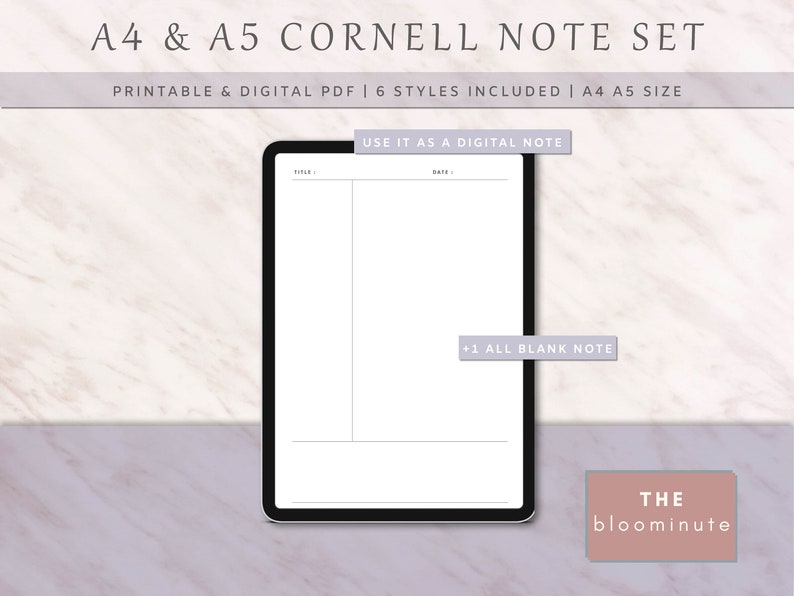 Ink Friendly Printable Cornell Note Kit Lecture Note Taking for School ...