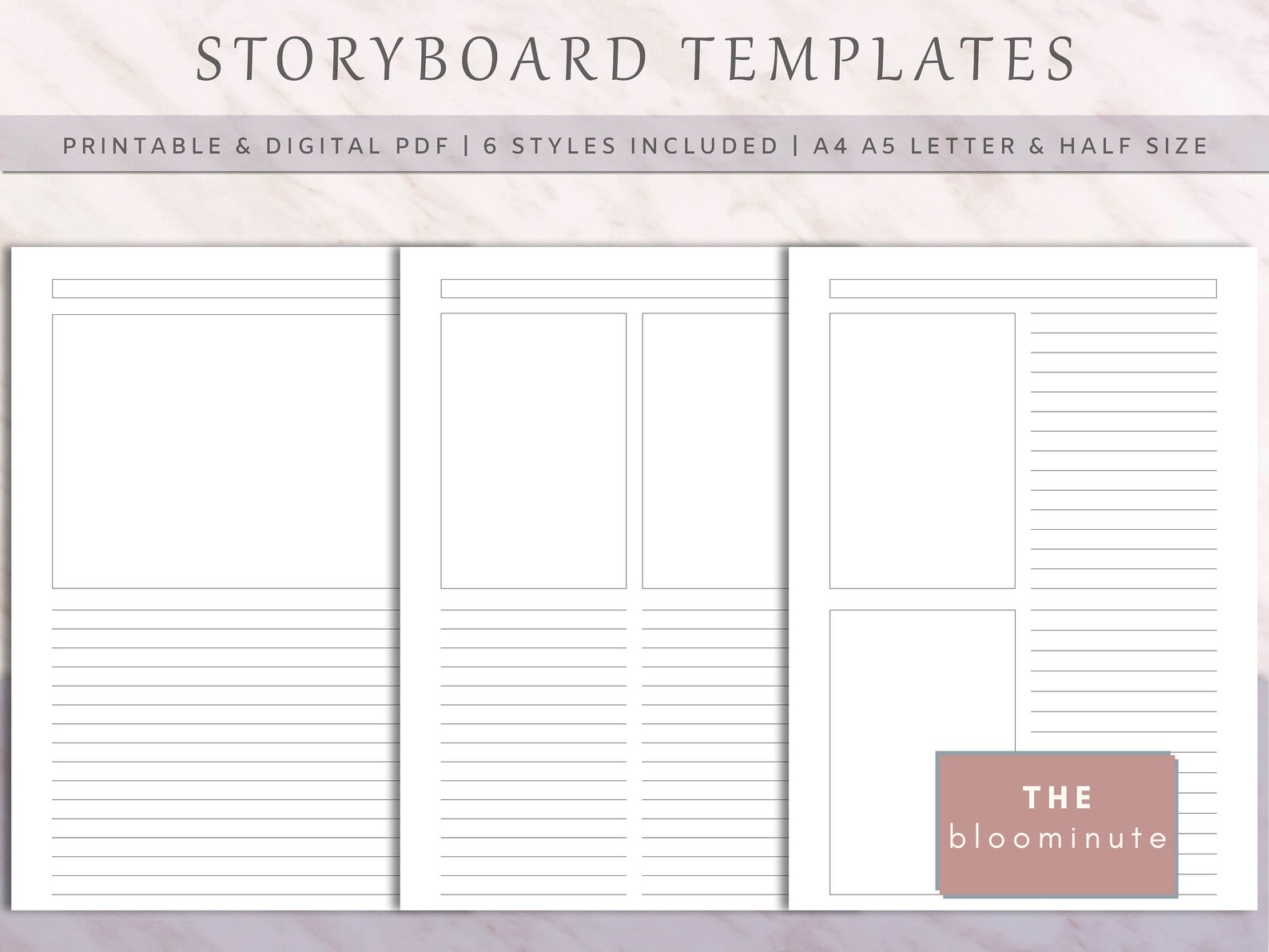 Printable & Digital Storyboard Template, Continuity Notes Template, A4 ...