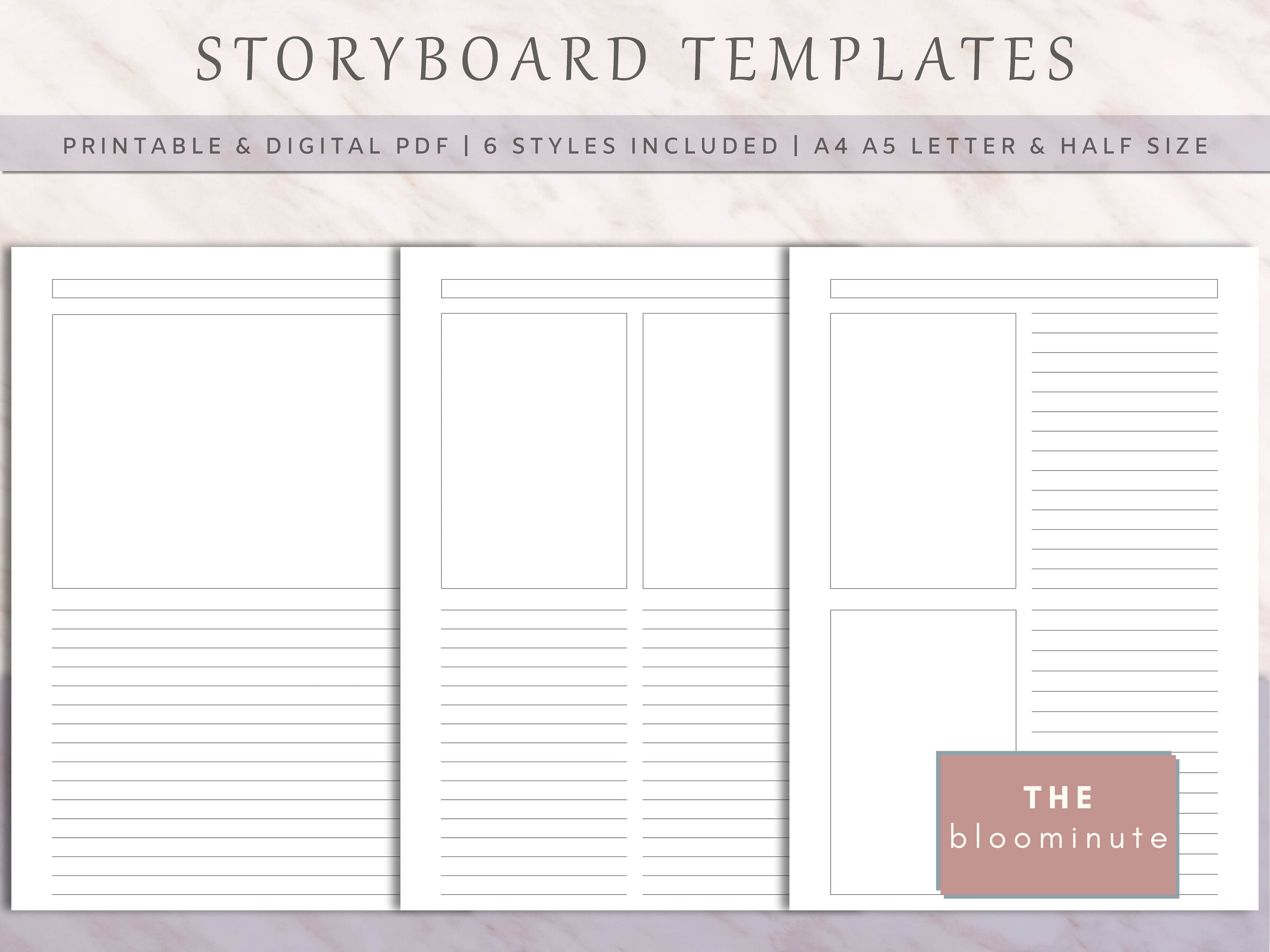 Printable & Digital Storyboard Template, Continuity Notes Template, A4 ...