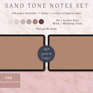 168 Horizontal Sand Color Digital Note Taking Template, Dot, Grid ...