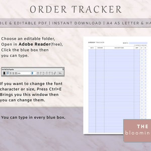 Editable Order Tracker Template, Small Business Form, A4, A5, Letter ...