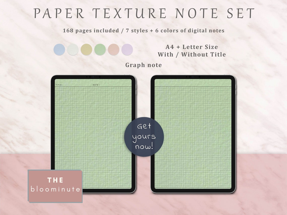 168 Paper Texture Digital Note Taking Template, Dot, Grid, Lined ...