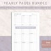 Printable Yearly Pages Bundle A4, A5, Letter & Half Year-long Planner ...