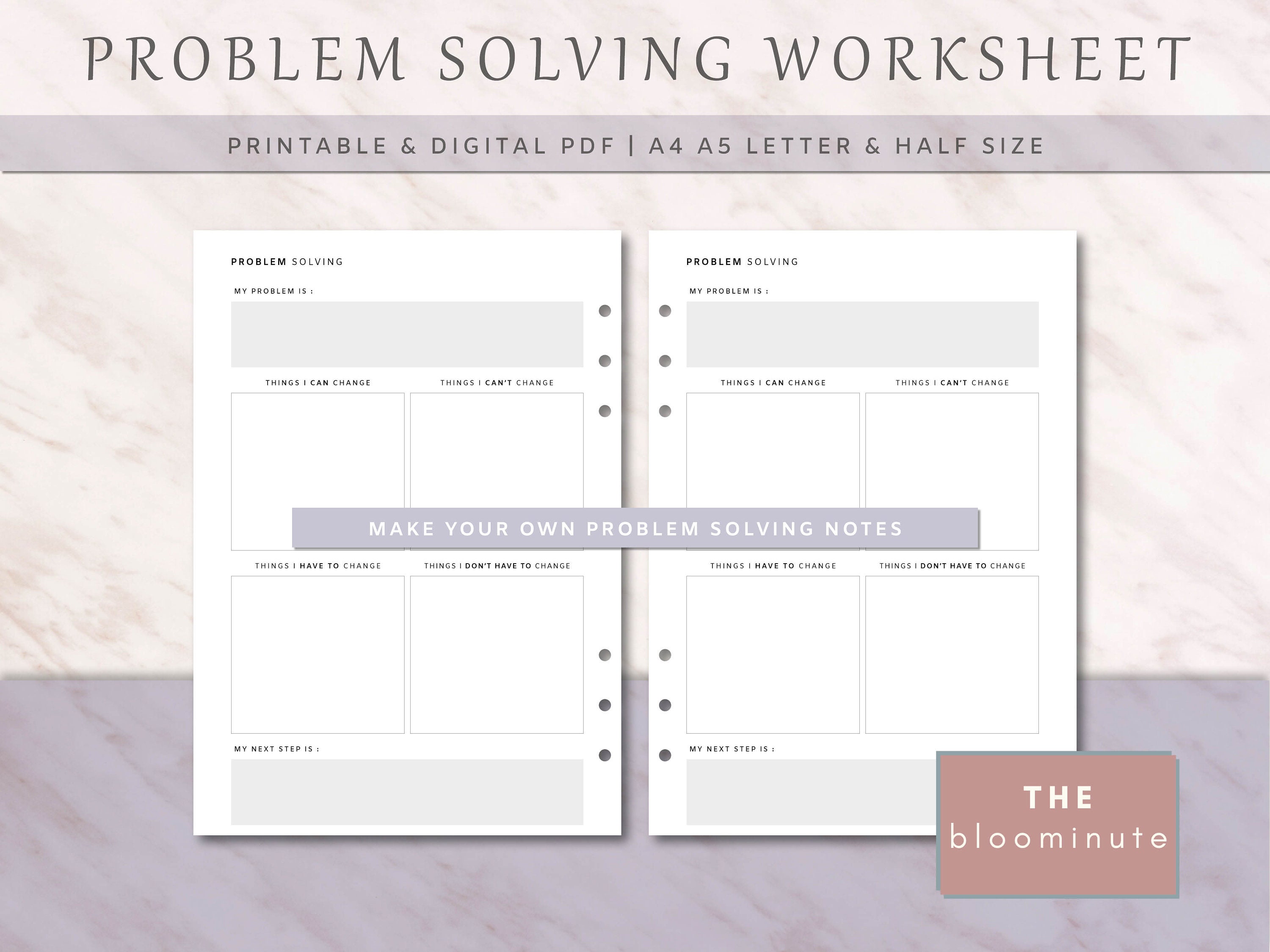Printable Problem Solving Worksheets, Reduce Anxiety, Decision Maker ...