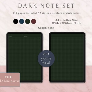 112 Dark Model Note Taking Template, Vertical, White Lined, Dot, Grid ...