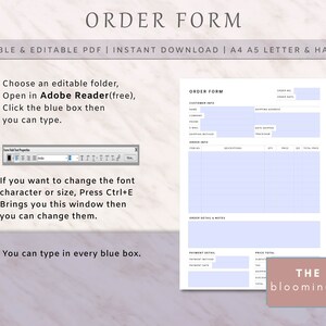 Editable Order Form Template PDF, Small Business Order Form Receipt ...