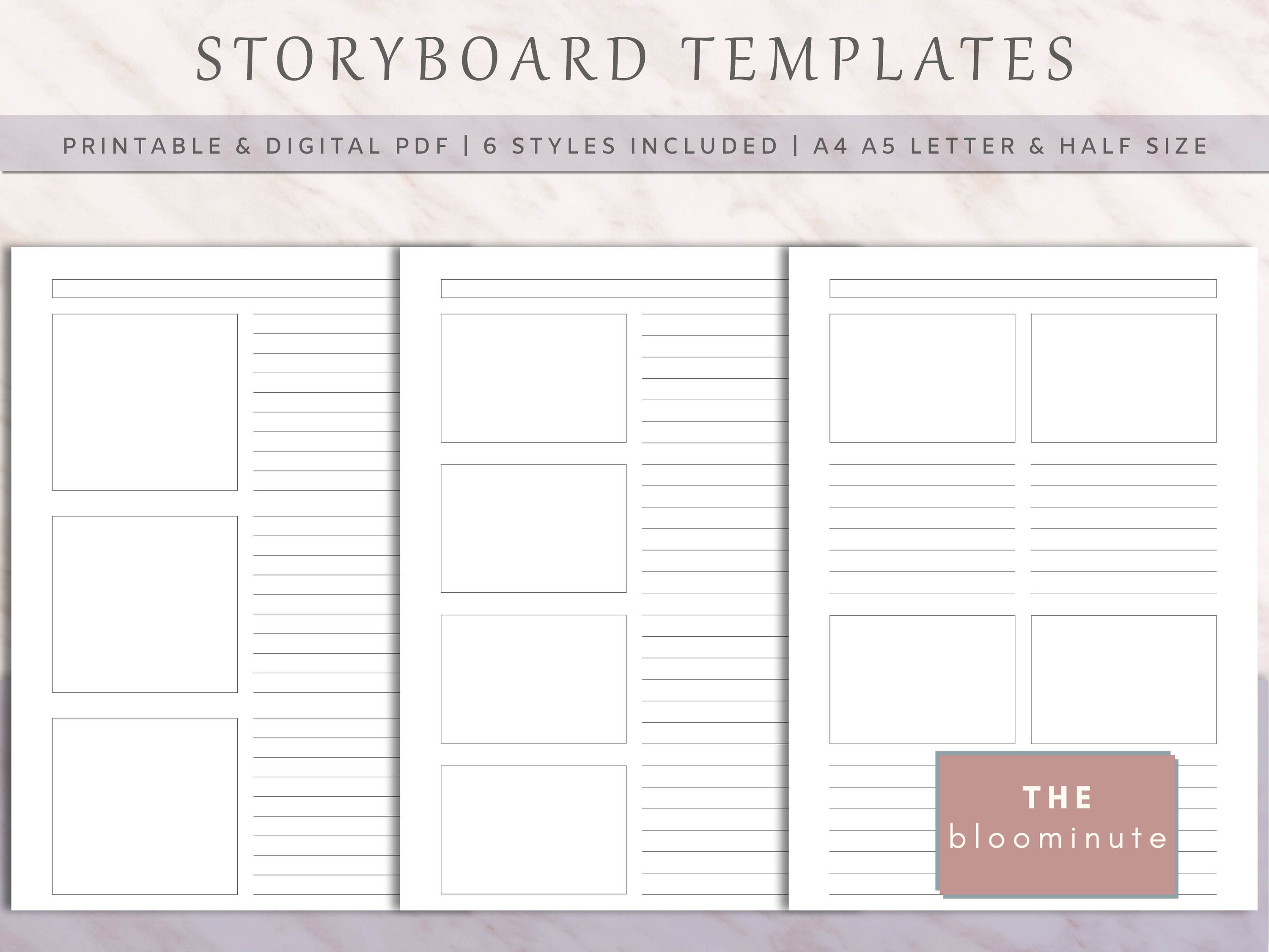 Printable & Digital Storyboard Template, Continuity Notes Template, A4 ...