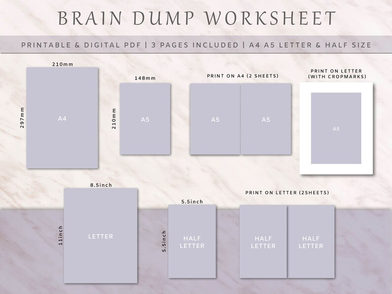 Organize Your Thoughts With Brain Dump Worksheet Printable - Etsy