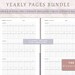 Printable Yearly Pages Bundle A4, A5, Letter & Half Year-long Planner ...