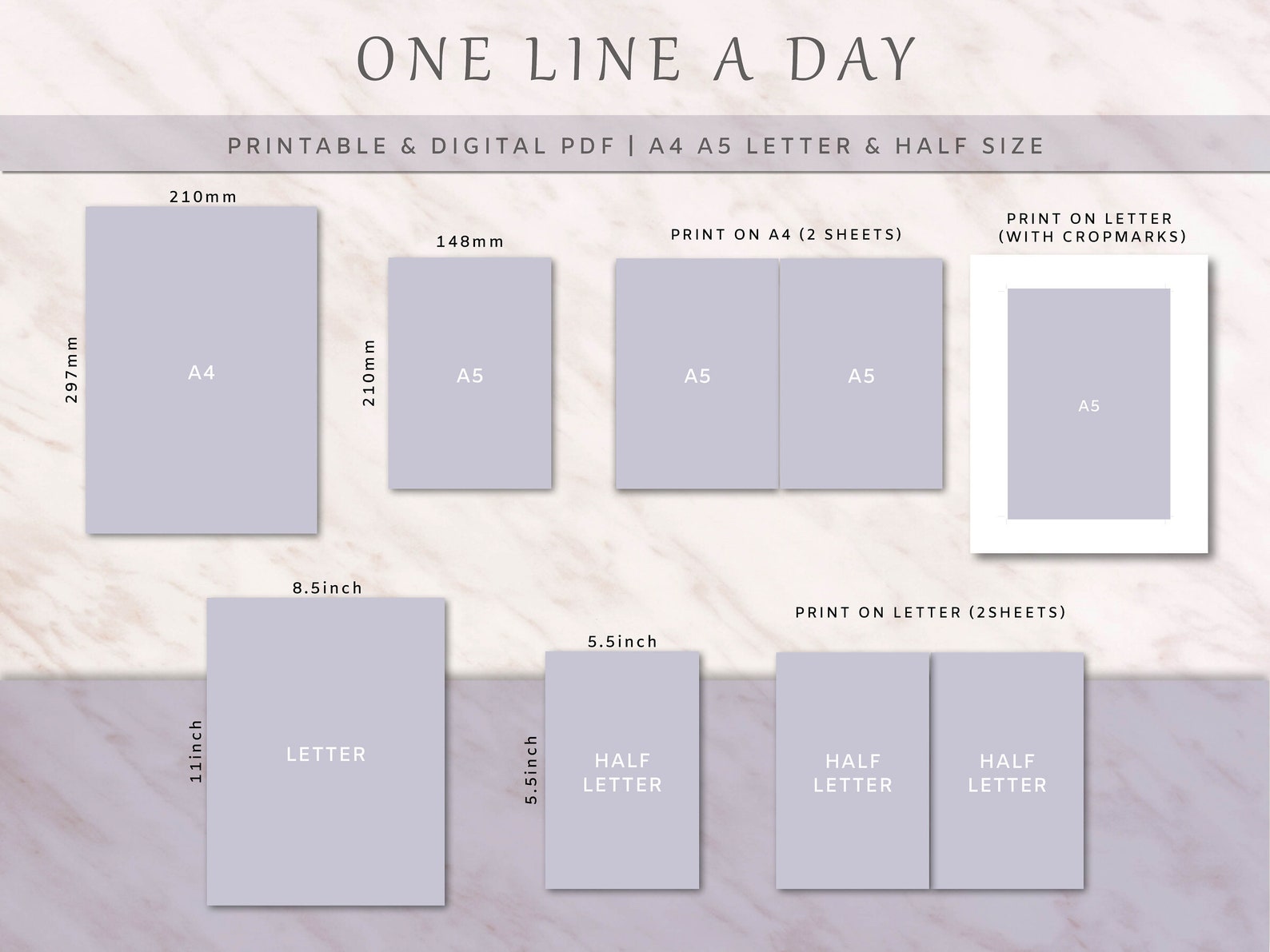 Minimalist One Line A Day Printable Journal A4 A5 Letter | Etsy