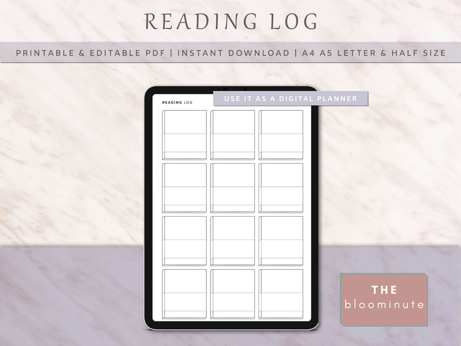 2 Styles of Editable Reading Log Digital Reading Tracker A4 - Etsy