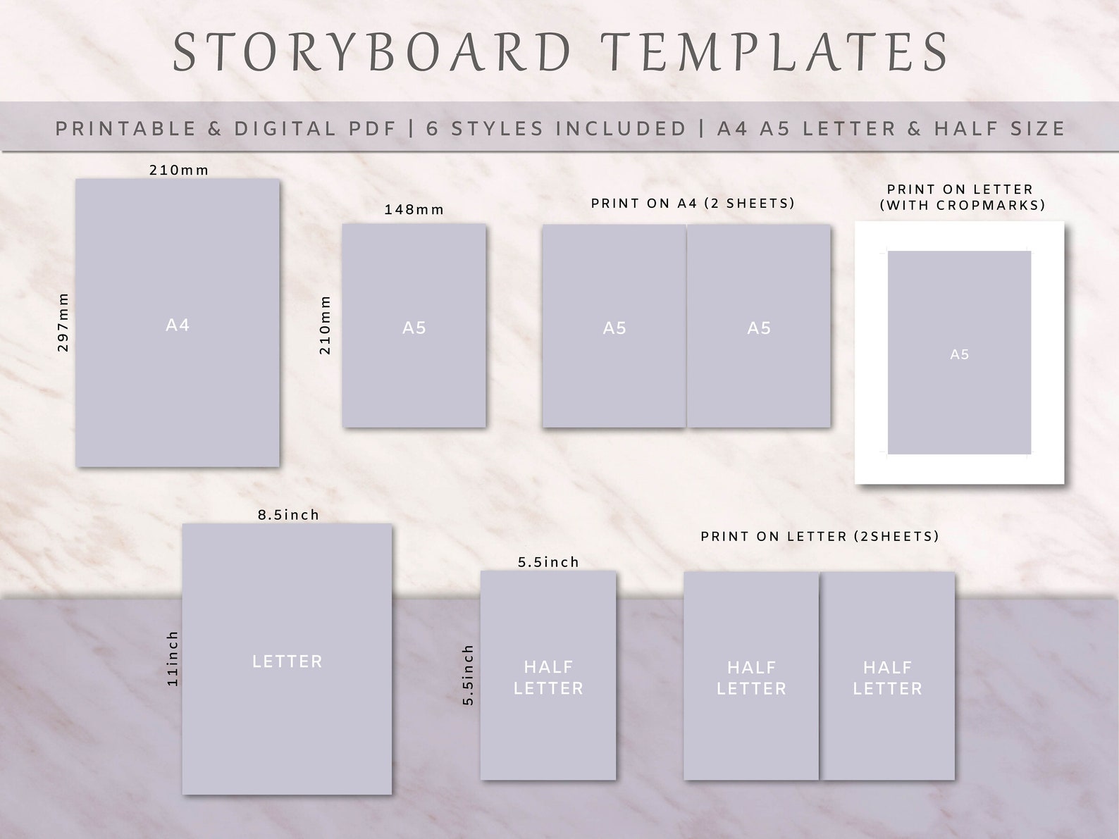 Printable & Digital Storyboard Template, Continuity Notes Template, A4 ...